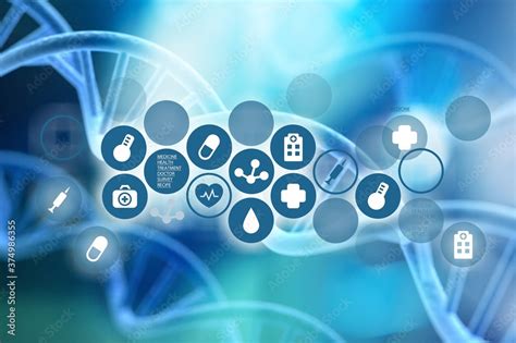 Science Laboratory Icons And DNA Structure Stock Photo Adobe Stock