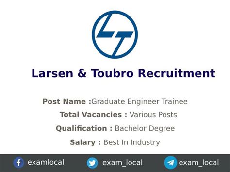 Larsen And Toubro Recruitment 2022 Various Graduate Engineer Trainee