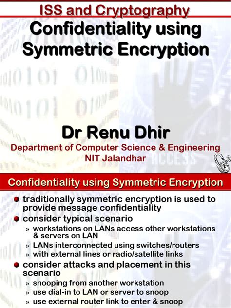 Cspc 307 Confidentiality Using Symmetric Encryption For B Tech Cs