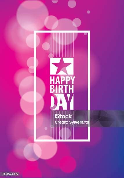 생일 인사말 카드 벡터 디자인입니다 화려한 흐린 빛 추상적인 배경 위에 배치 문자 구성 포함 A4 형식으로 인쇄할 때 사용할