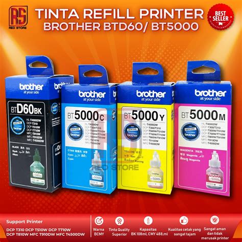 Jual 1 Paket Isi 4 Tinta Brother Btd60bk Bt5000 Untuk Tipe Printer Dcp