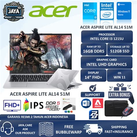 Jual Laptop Murah Acer Aspire Lite AL M Intel I U GB DDR GB SSD WUXGA IPS Win