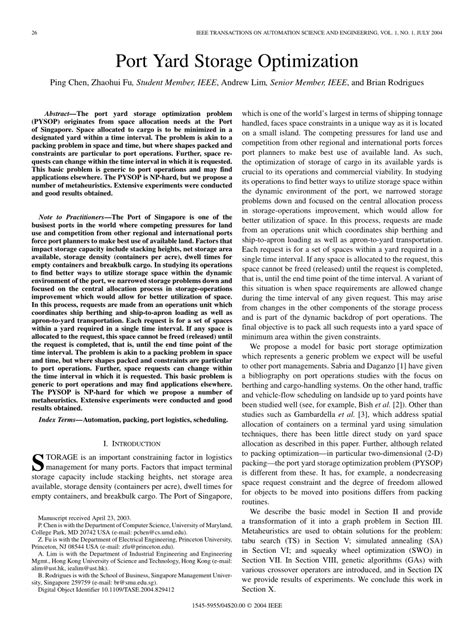 Pdf Ieee Transactions On Automation Science And Engineering 2004 Chen