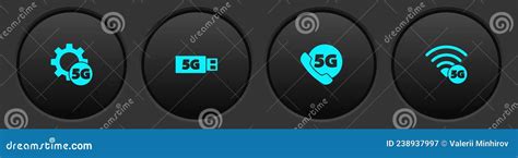 Set Setting G Network Modem Phone With And Icon Vector Stock Illustration Illustration Of