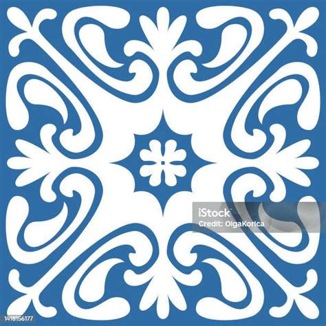 Azulejo 사각형 세라믹 스페인어 타일 벽 및 바닥 장식 Rvector 일러스트 레이 션 타일에 대한 스톡 벡터 아트 및