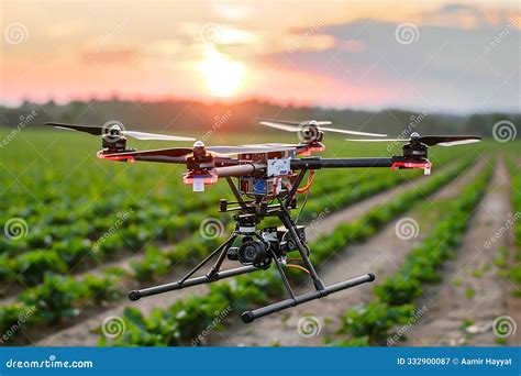 Advanced Agricultural Drones For Precision Farming And Crop Management Stock Illustration
