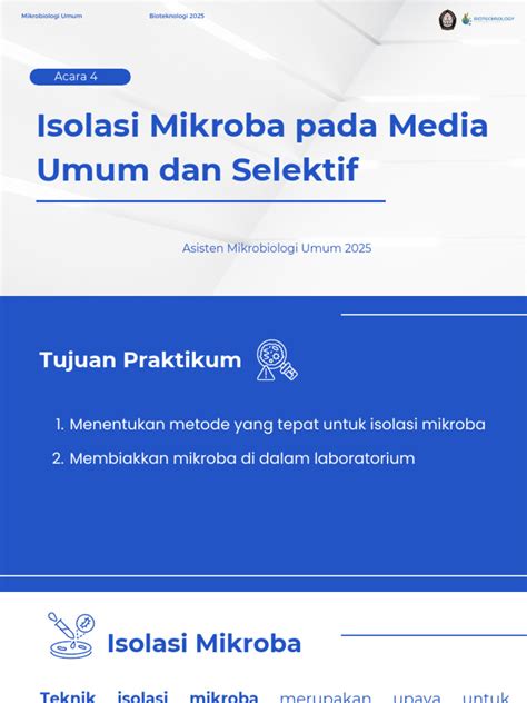 Isolasi Mikroba Pada Media Umum Dan Selektif Pdf