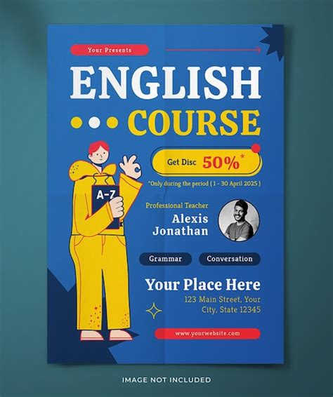 Premium Vector English Class Design Flyer