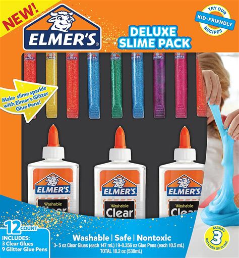 Elmers Glue Deluxe Slime Starter Kit Clear School Glue