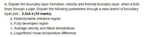 solved a explain the boundary layer formation velocity and