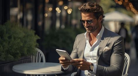 Premium Photo A Businessman Using Smartphone