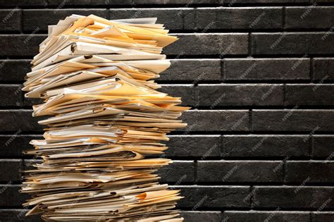 Premium Photo Stack File Folders With Documents On Background