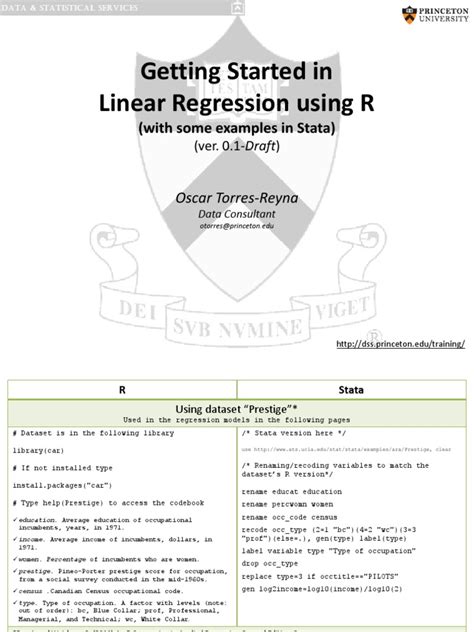 Linear Regression Using R Pdf Errors And Residuals Coefficient Of Determination
