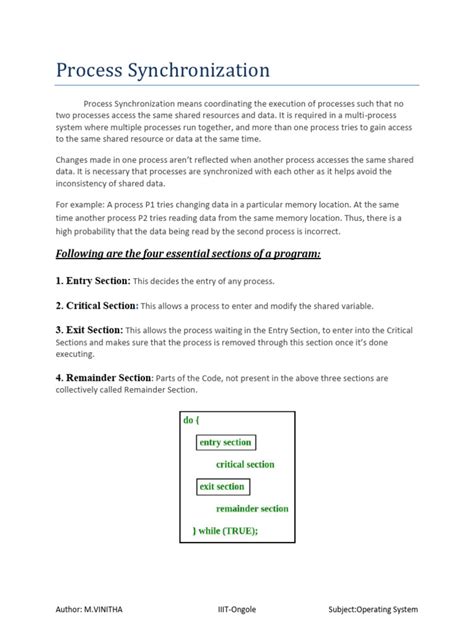 31 Process Synchronization Pdf Computer Architecture Synchronization
