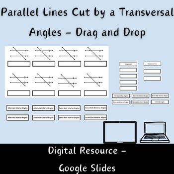Parallel Lines Cut By A Transversal Angles Drag And Drop Digital Google Slides