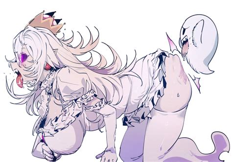 Rule 34 Absurdres Ass Black Sclera Blush Boo Mario Boosette Breasts