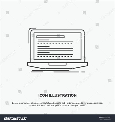 Code Coding Computer Monoblock Laptop Icon Stock Vector Royalty Free 1249017655 Shutterstock