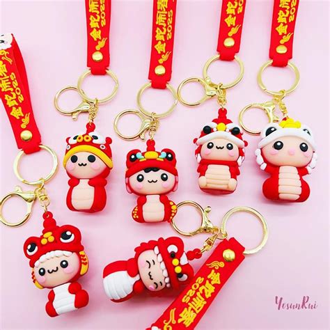 โยซันรุย] การ์ตูนงูพวงกุญแจน่ารักกระเป๋าจี้พวงกุญแจแหวนของขวัญปีใหม่