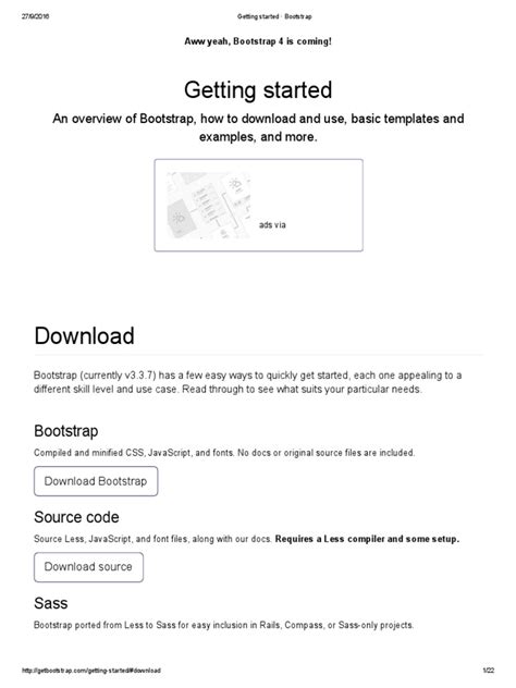 Getting Started Bootstrap Pdf Bootstrap Front End Framework