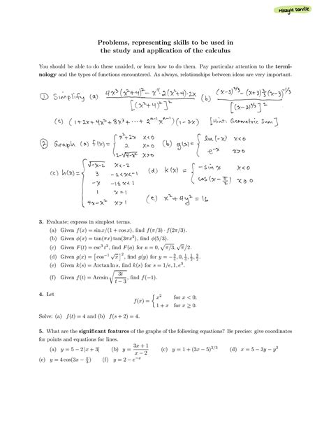 Math111 Quiz 1 Precalculus Review 1a 2c 3c 3e 6d 6e 9f 11 12