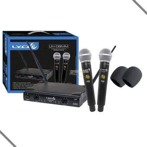 Microfone Sem Fio Profissional Duplo Dinâmico Uhf C Espumas Parcelamento sem juros