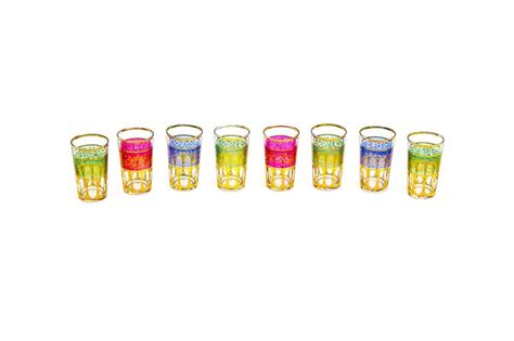 Moroccan Tea Glasses Set Of Eight Etsy