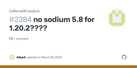 No Sodium 58 For 1202 · Issue 2384 · Caffeinemcsodium · Github