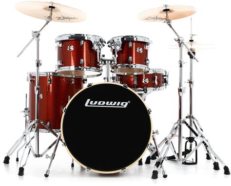 Ludwig Element Evolution 5 Piece Complete Drum Set With Zildjian