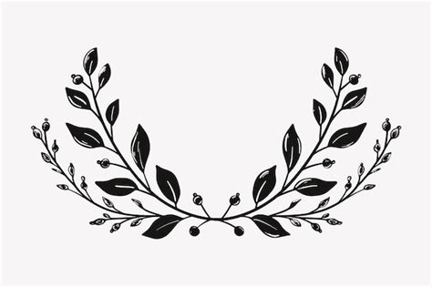 Premium Vector Elegant Botanical Wreath Illustration