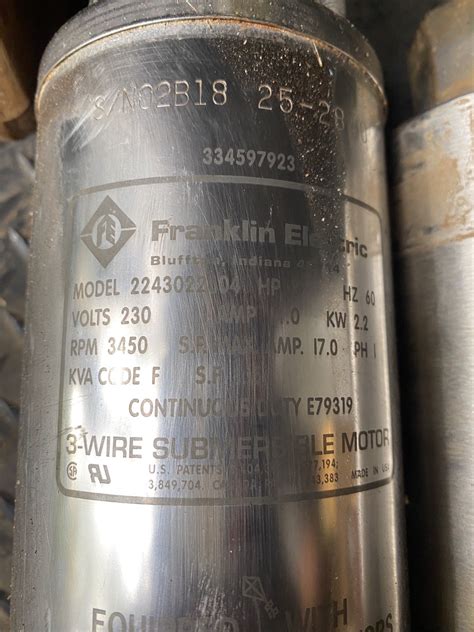 Franklin Electric Well Pump And Motor Ebay