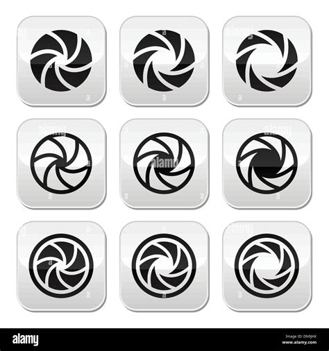 Camera Shutter Aperture Vector Buttons Set Stock Vector Image And Art Alamy