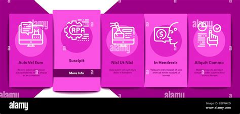 Rpa Robotic Process Automation Onboarding Elements Icons Set Vector