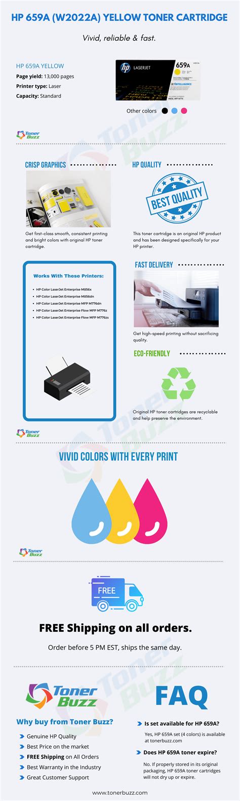 W2012A | HP 659A | Original HP LaserJet Toner Cartridge - Yellow ...