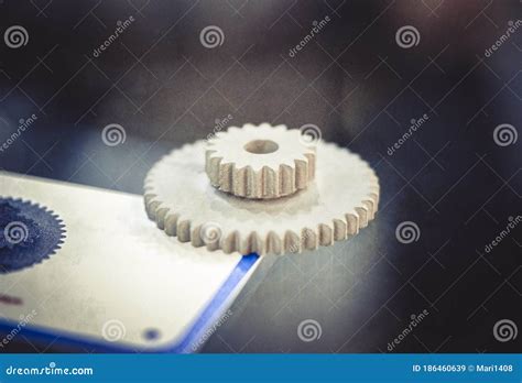 Selective Laser Melting Object Printed On Metal 3d Printer Close Up