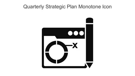 Quarterly Strategic Plan Monotone Icon In Powerpoint Pptx Png And
