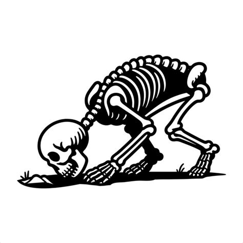 Skeleton Sniffing Ground Svg Premium AI Generated Vector