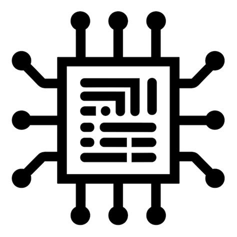 Black And White Microchip Symbol Representing Modern Technology