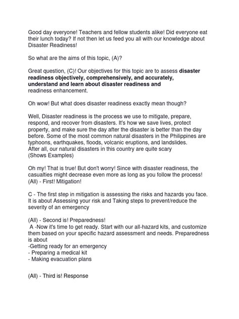 Script For Reporting Pdf Emergency Management Natural Disasters Script For Reporting Pdf Emergency Management Natural Disasters