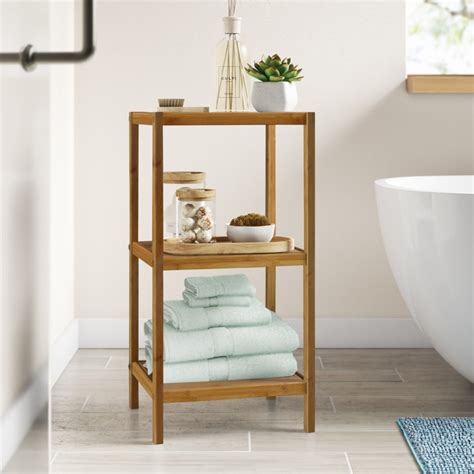 Chet Solid Wood Freestanding Bathroom Shelves Foter