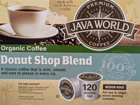 Java World Donut Shop Blend Single Serve Coffeepods 120Kcups Medium