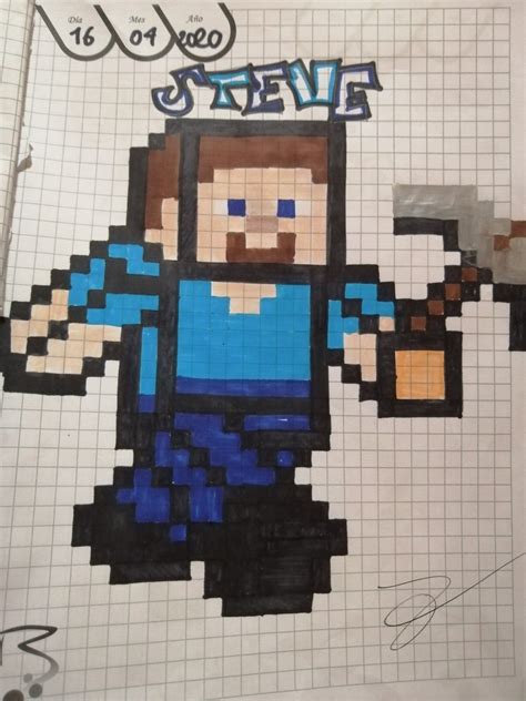 Steve Minecraft Art Pixel Arte Pixel Art Santiago