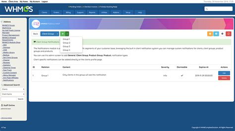 Notifications Whmcs Module Shop