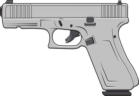 Glock17 Pistol Military Weapon 10520843 Vector Art At Vecteezy