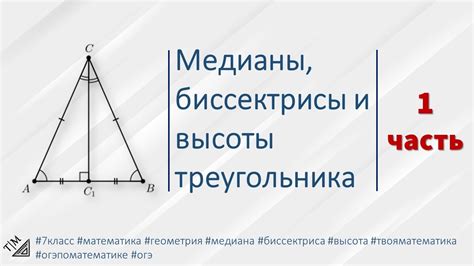 Медианы биссектрисы и высоты треугольника ЧАСТЬ 1 7 класс Геометрия Youtube