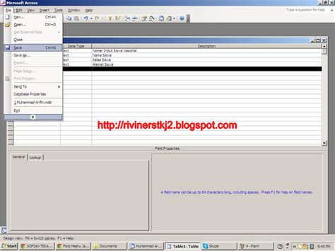 Information Technology Membuat Database Pada Msaccess 2003