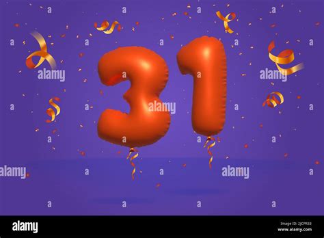 3d Number 31 Sale Off Discount Promotion Made Of Realistic Confetti