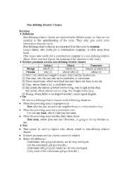 Non Defining Relative Clauses ESL Worksheet By Arex