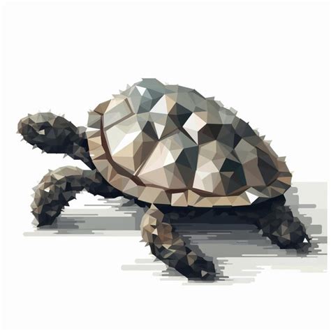 Premium AI Image A Low Poly Turtle With A Shadow On The Ground