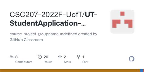 GitHub CSC207 2022F UofT UT StudentApplication Groupnameundefined