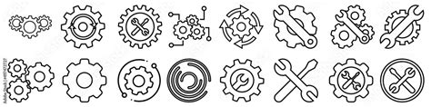 Options Icon Vector Set Settings Illustration Sign Collection